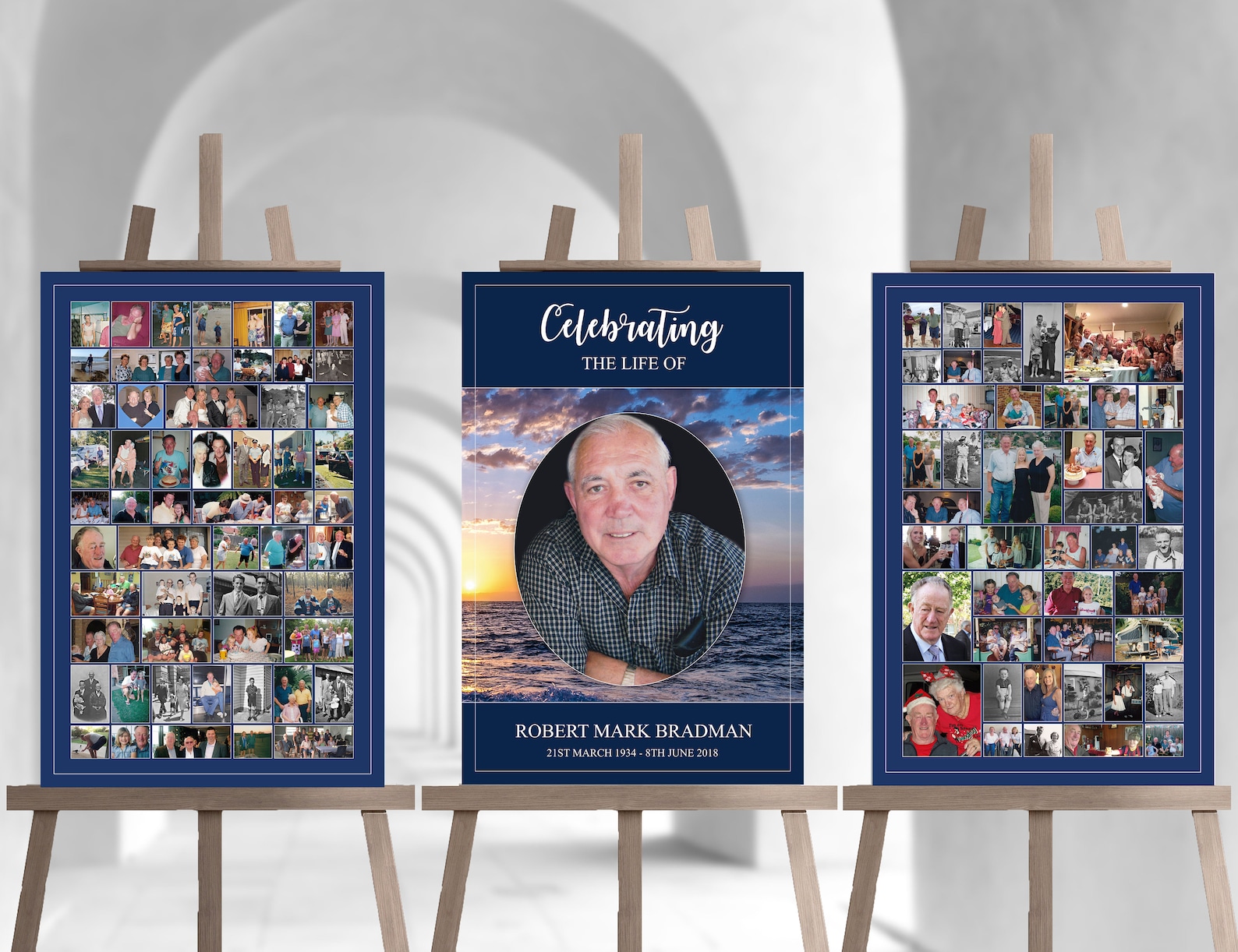 Funeral Poster, Memory Board, Photo Board for Funeral Sunset, Funeral ...