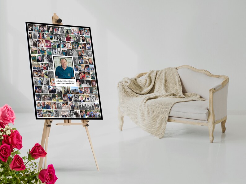Funeral Photo Collage Board: Memorial Poster Display - Etsy