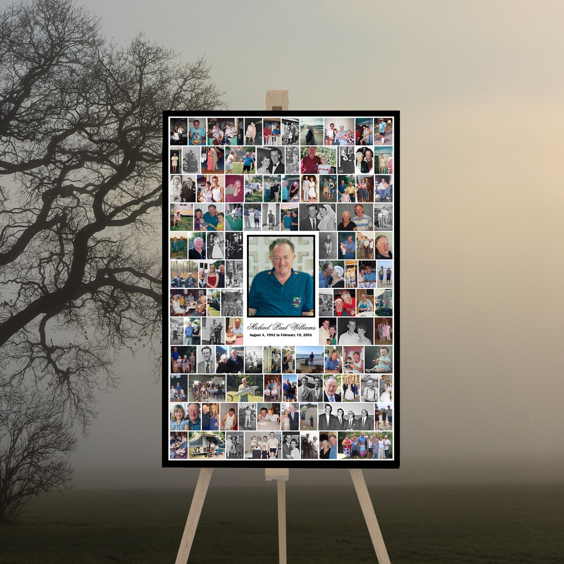 Funeral Photo Collage Board: Memorial Poster Display - Etsy