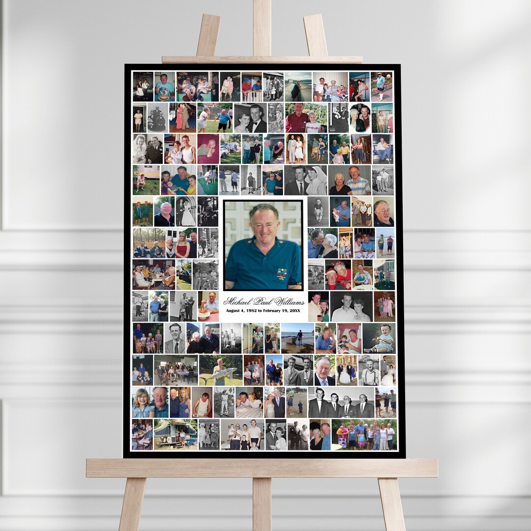 Board for a Funeral, Funeral Display, Memorial Collage, Funeral Memory ...
