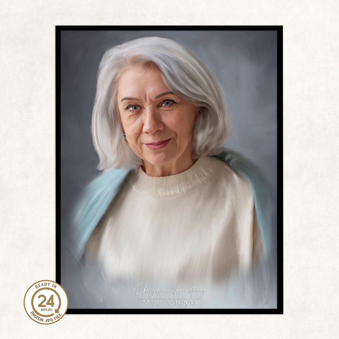 Funeral Portrait, Funeral Memorial Portrait Painting From Photo ...