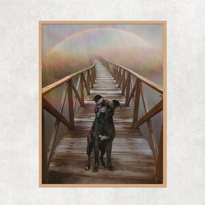Dog Passed Over the Rainbow Bridge, Dog Lovers Loss, Memorial Gift Dog ...