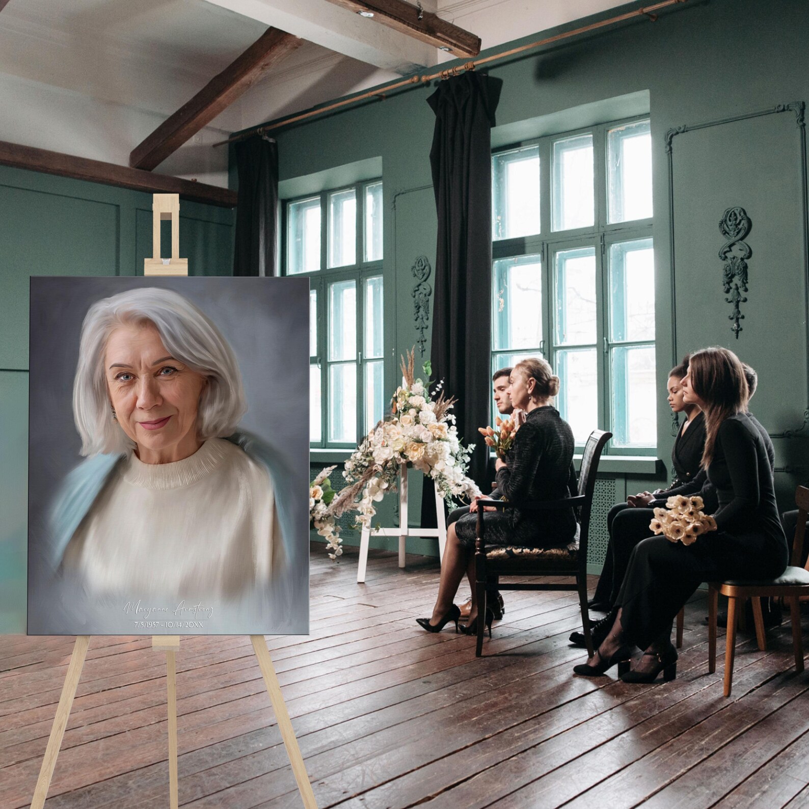 Funeral Portrait, Funeral Memorial Portrait Painting From Photo ...