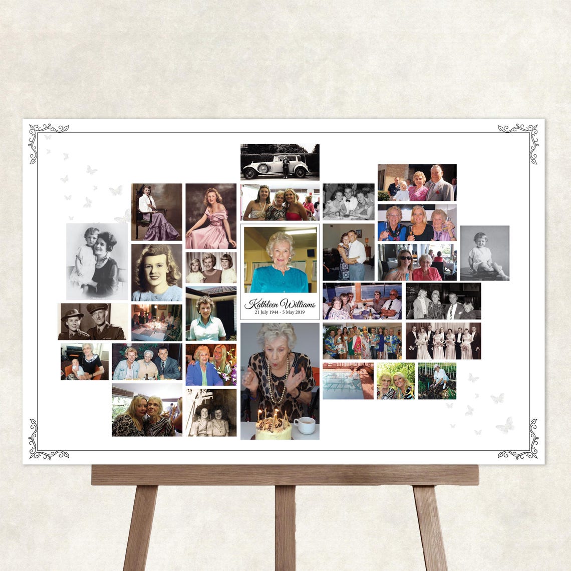 Funeral Memory Board, Memorial Picture Board, Funeral Photo Board ...
