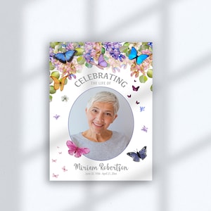 Funeral Memorial Photo Poster Board Butterflies Butterflies Celebrate ...