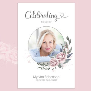 Pink Roses Funeral Welcome Sign Display, Celebrating the Life Of, Rose ...