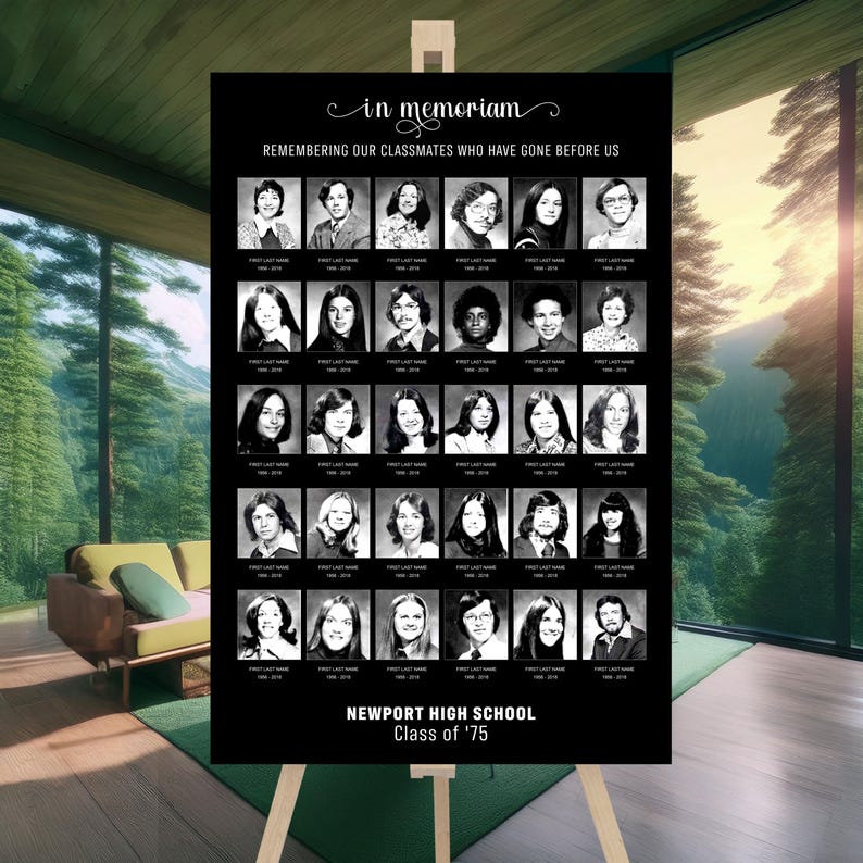Class Reunion Memorial Poster: Deceased Classmates Remembrance - Etsy