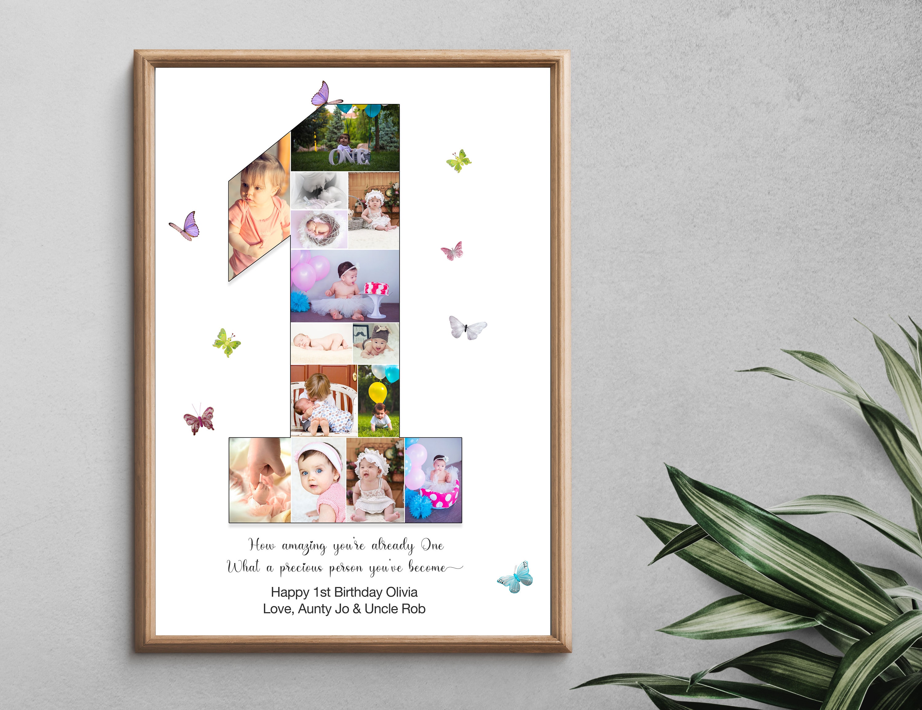 Wall Décor Wall Hangings 1st first birthday gift photo collage 1st ...