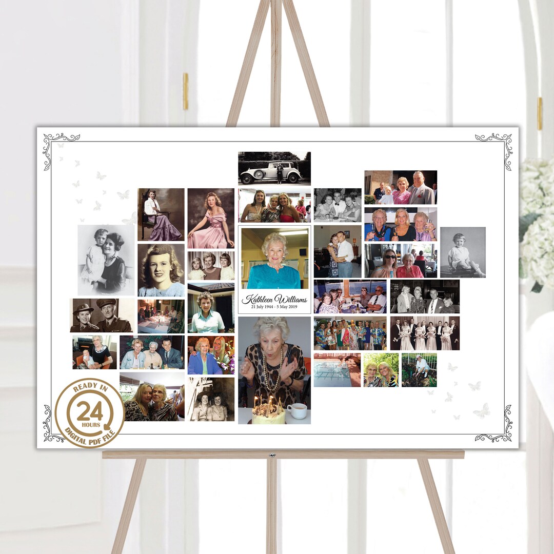 Funeral Memory Board, Memorial Picture Board, Funeral Photo Board ...