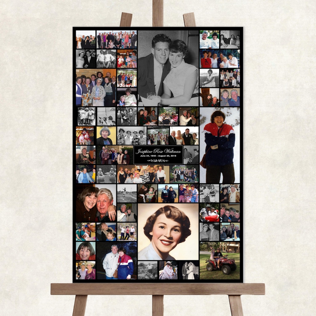 Memory Board for Funeral, Memorial Collage, Funeral Memory Board ...