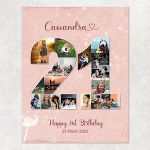 21st Birthday Personalised Photo Collage for Her, Custom 21st Birthday ...