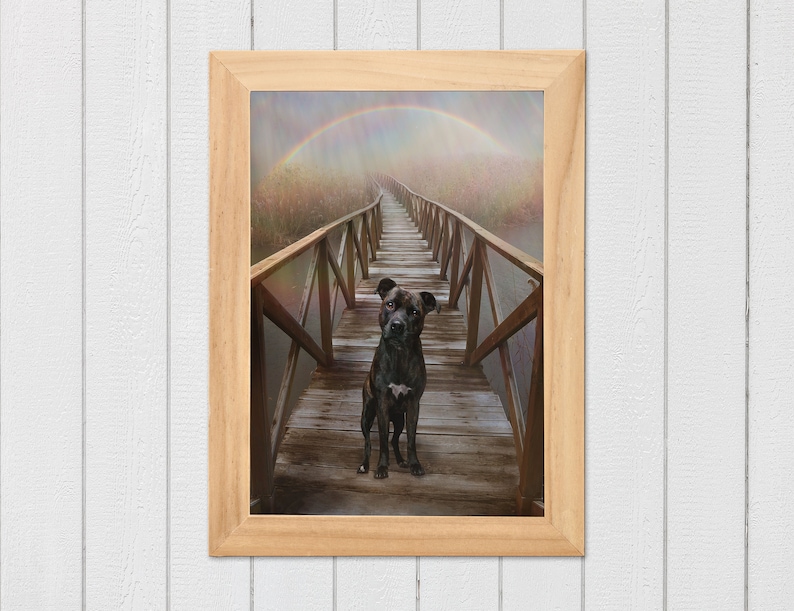 Dog Passed Over the Rainbow Bridge, Dog Lovers Loss, Memorial Gift Dog ...