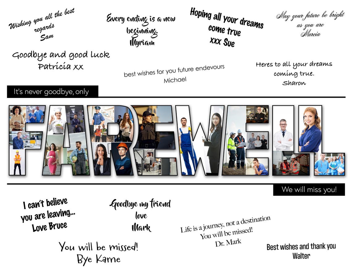 Farewell Photo Collage, Coworker Leaving Gift, CEO Leaving - Etsy