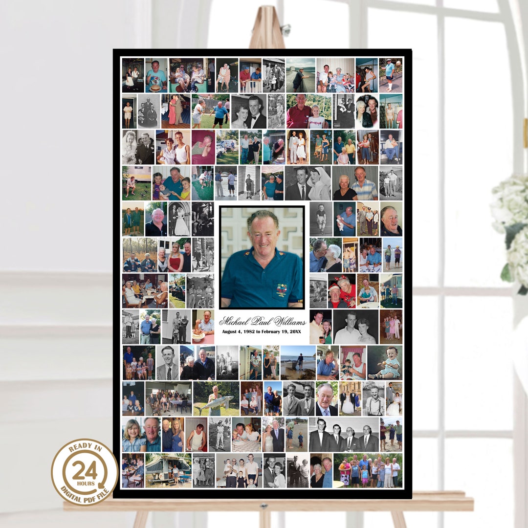 Board for a Funeral, Funeral Display, Memorial Collage, Funeral Memory ...