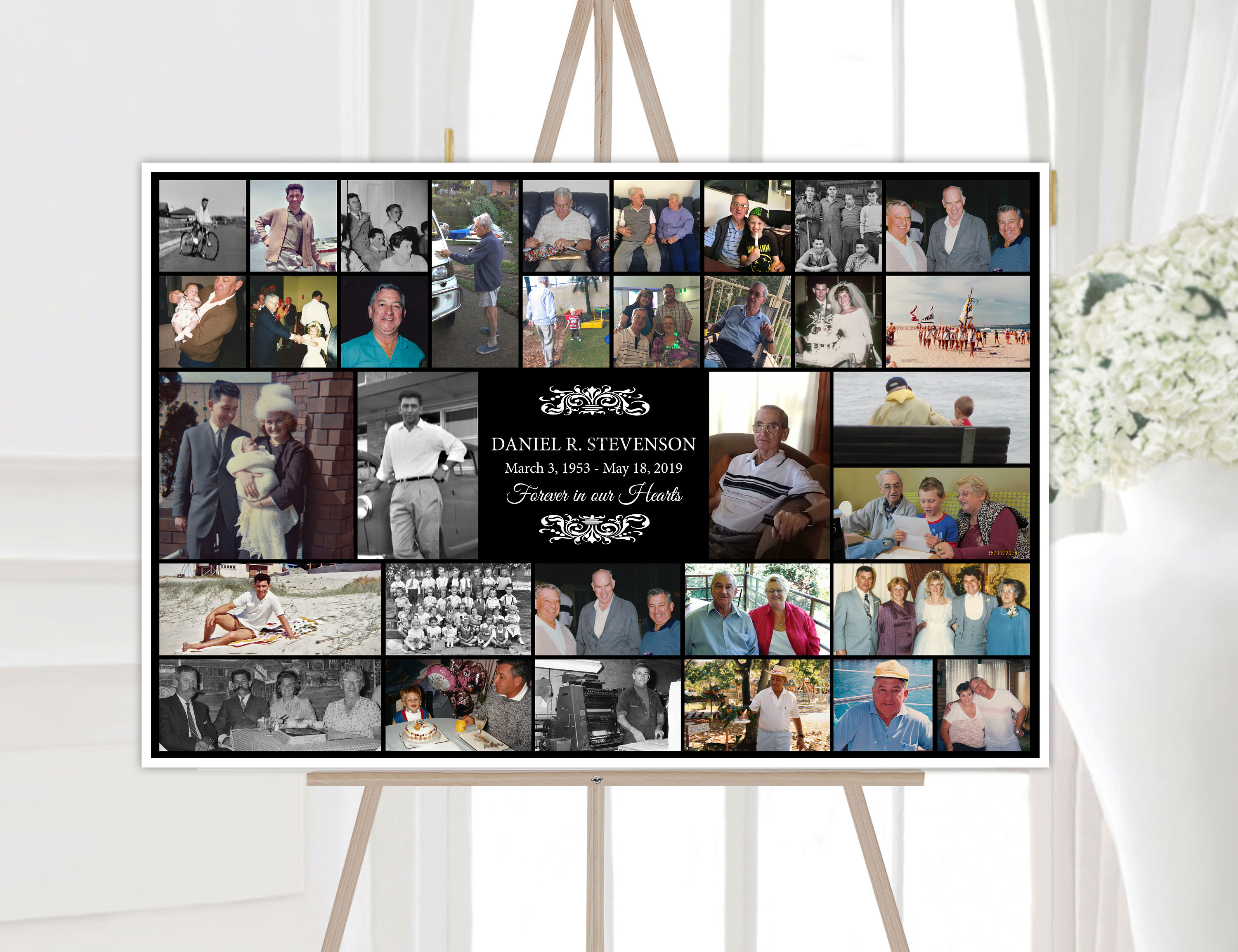 Funeral Collage, Memorial Collage, Memory Board, Funeral Memory Board ...