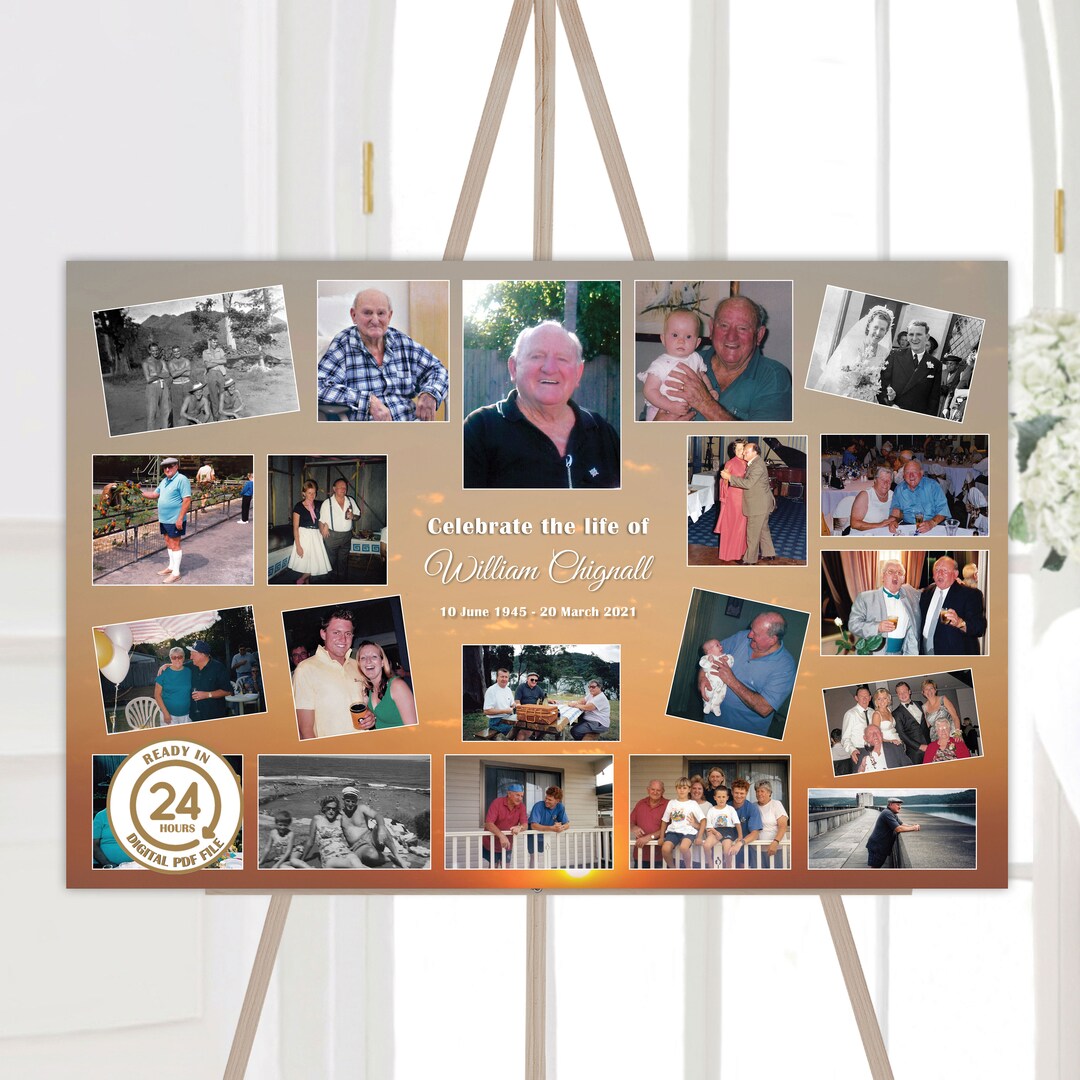 Funeral Display Ideas, Funeral Poster, Photo Collage for Funeral ...