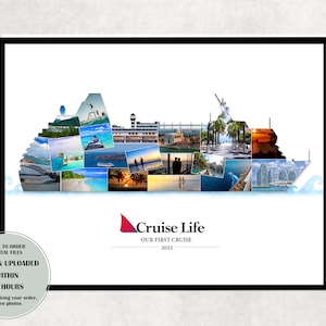Cruise Ship Photo Collage, Cruise Collage Photo Gift, Cruise Ship Shape ...