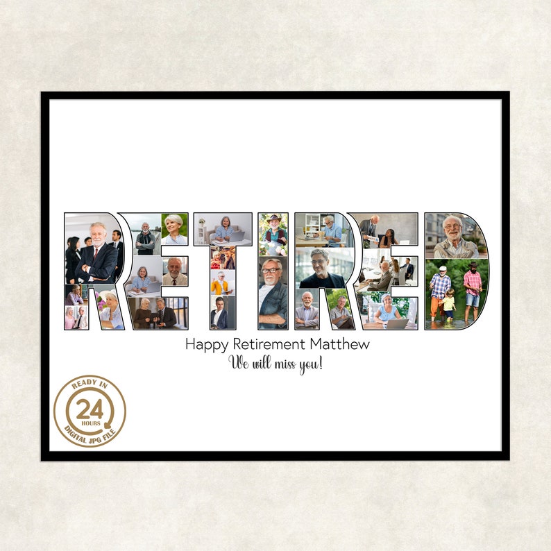 Personalized Retirement Photo Collage: Custom Farewell Gift - Etsy