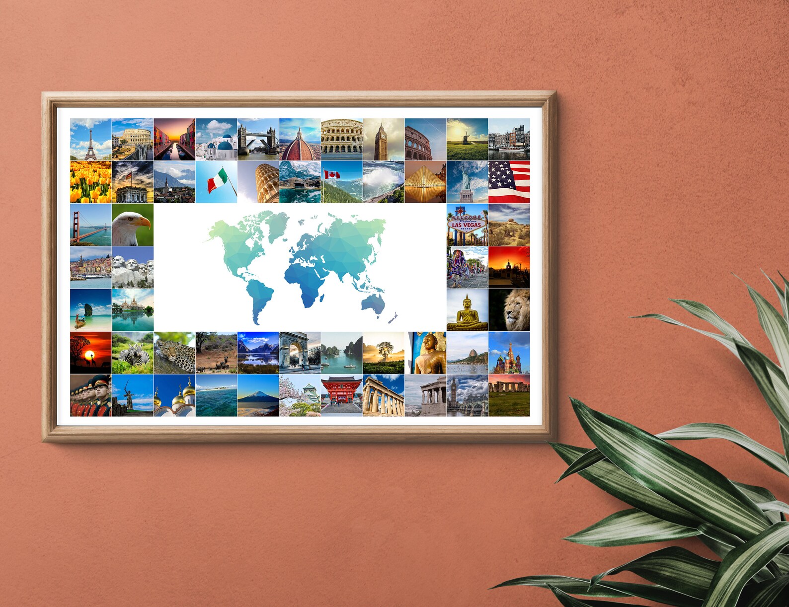 World Map Travel Vacation Photo Collage, World Travel Photo Collage ...