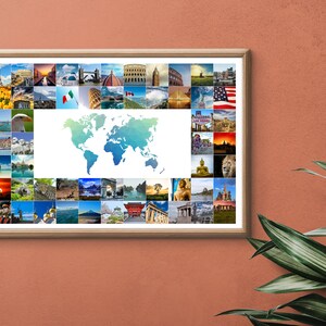 World Map Travel Vacation Photo Collage, World Travel Photo Collage ...