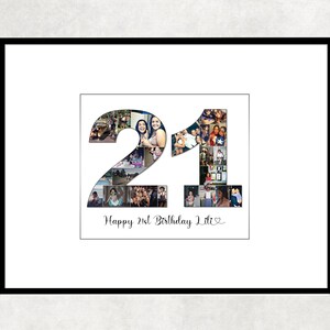 21st Birthday Custom Collage Signable, 21st Photo Collage Signable ...