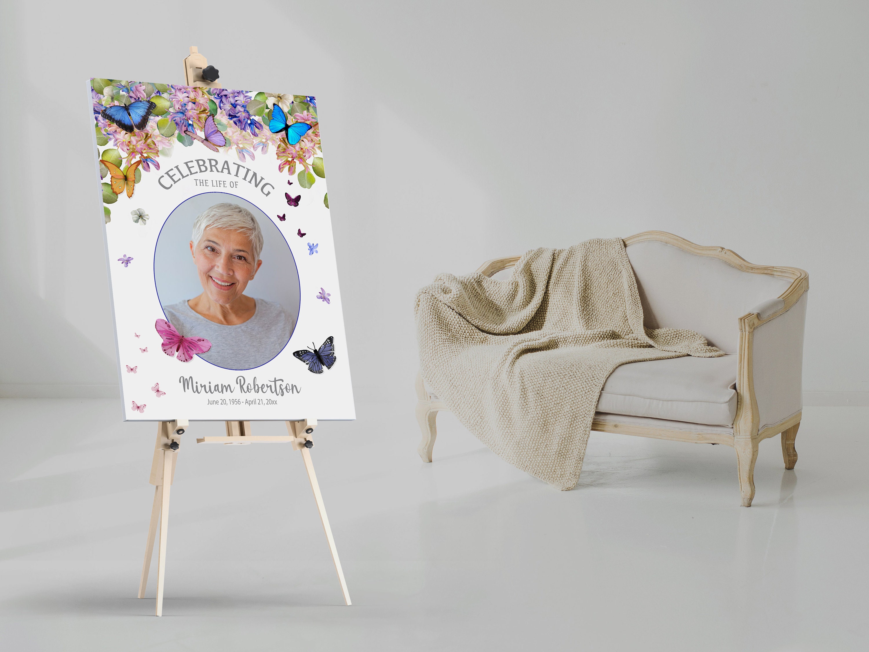 Butterfly Celebration of Life Funeral Display: Memorial Welcome Sign - Etsy
