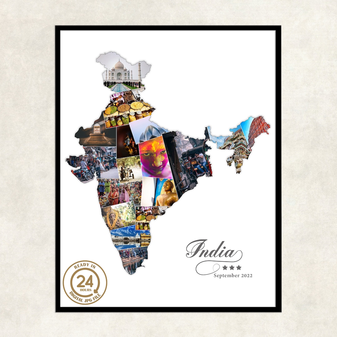India Travel Map Photo Collage Christmas Gift Idea | India Vacation ...
