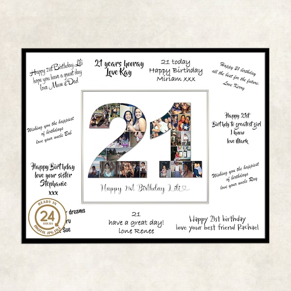 21st Birthday Party Signature Board - Etsy UK