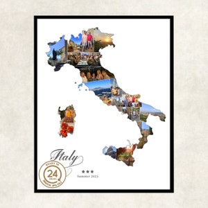 Italy Map Travel Photo Collage, Italy Vacation Photo Collage, Italy ...