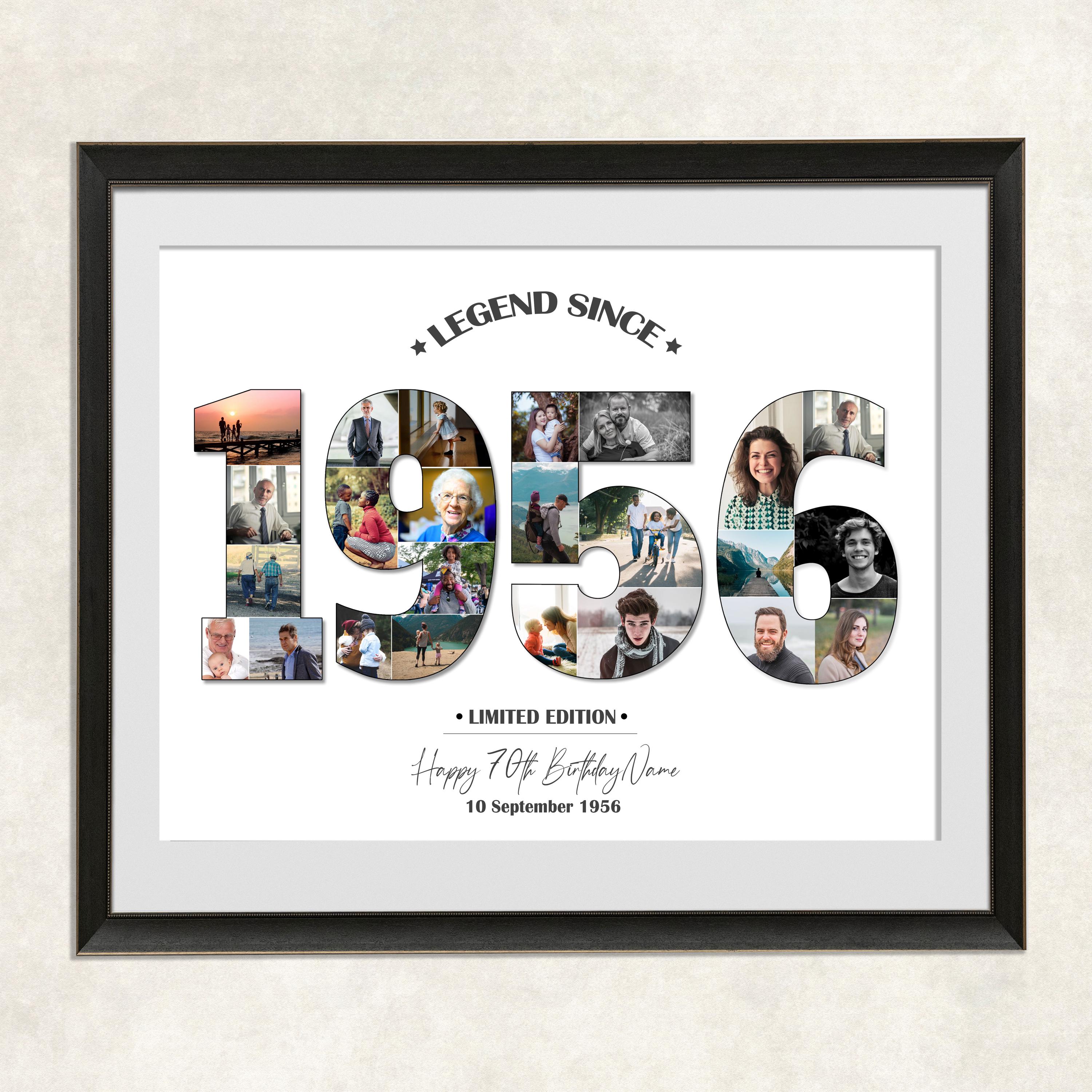 70 Birthday Photo Collage Gift: Legend Since 1956 - Etsy