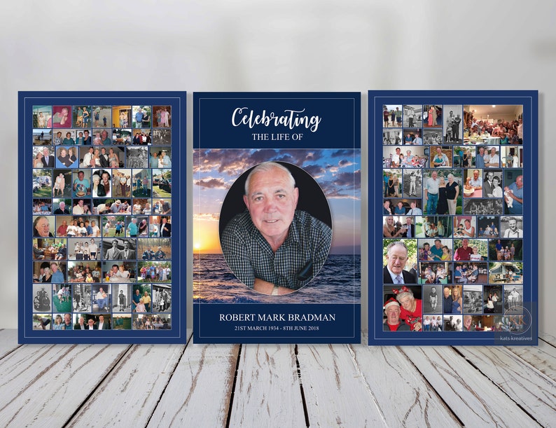 Funeral Poster, Memory Board, Photo Board for Funeral Sunset, Funeral ...