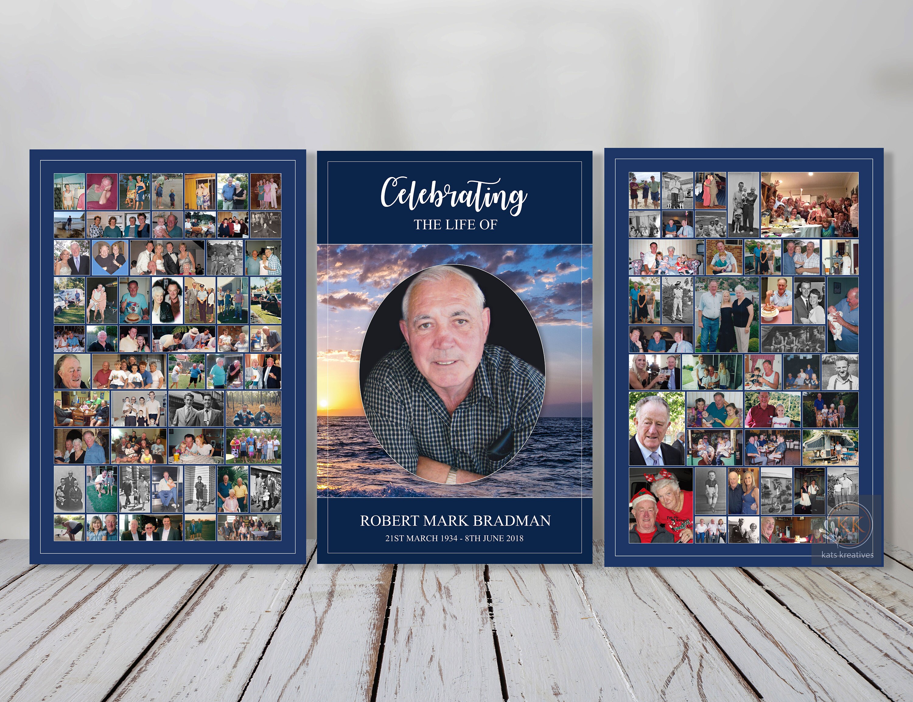 Funeral Poster, Memory Board, Photo Board for Funeral Sunset, Funeral ...