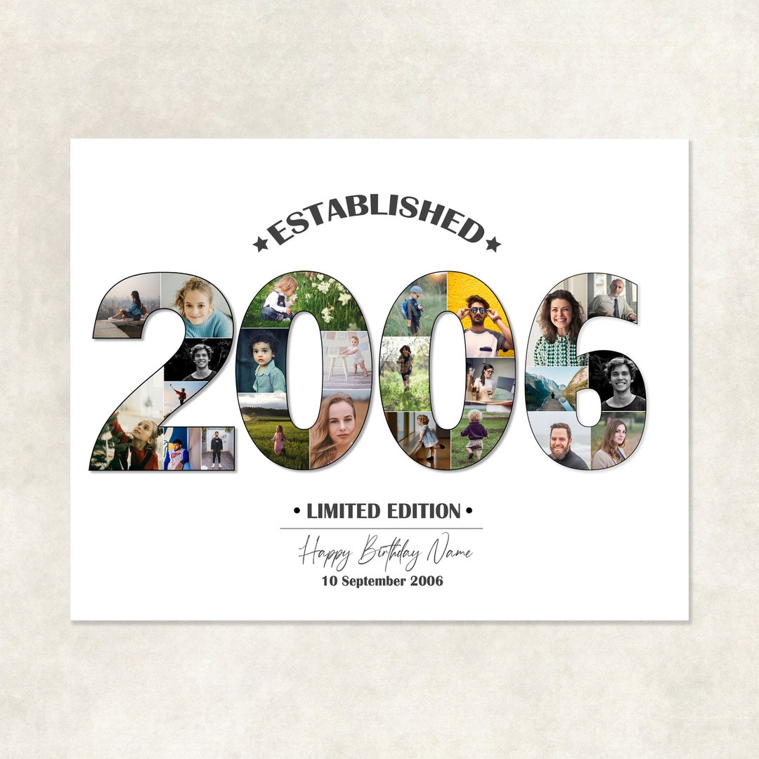 18 Personalised Birthday Gift Photo Collage 18 Birthday Photo Collage ...