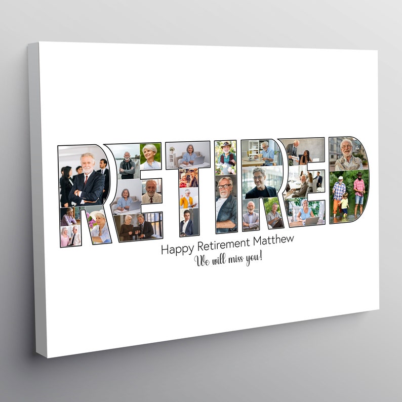 Personalized Retirement Photo Collage: Custom Farewell Gift - Etsy