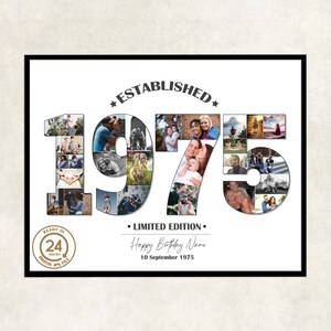 50th Birthday Personalised Photo Gift, 50 Birthday Photo Collage, 50th ...