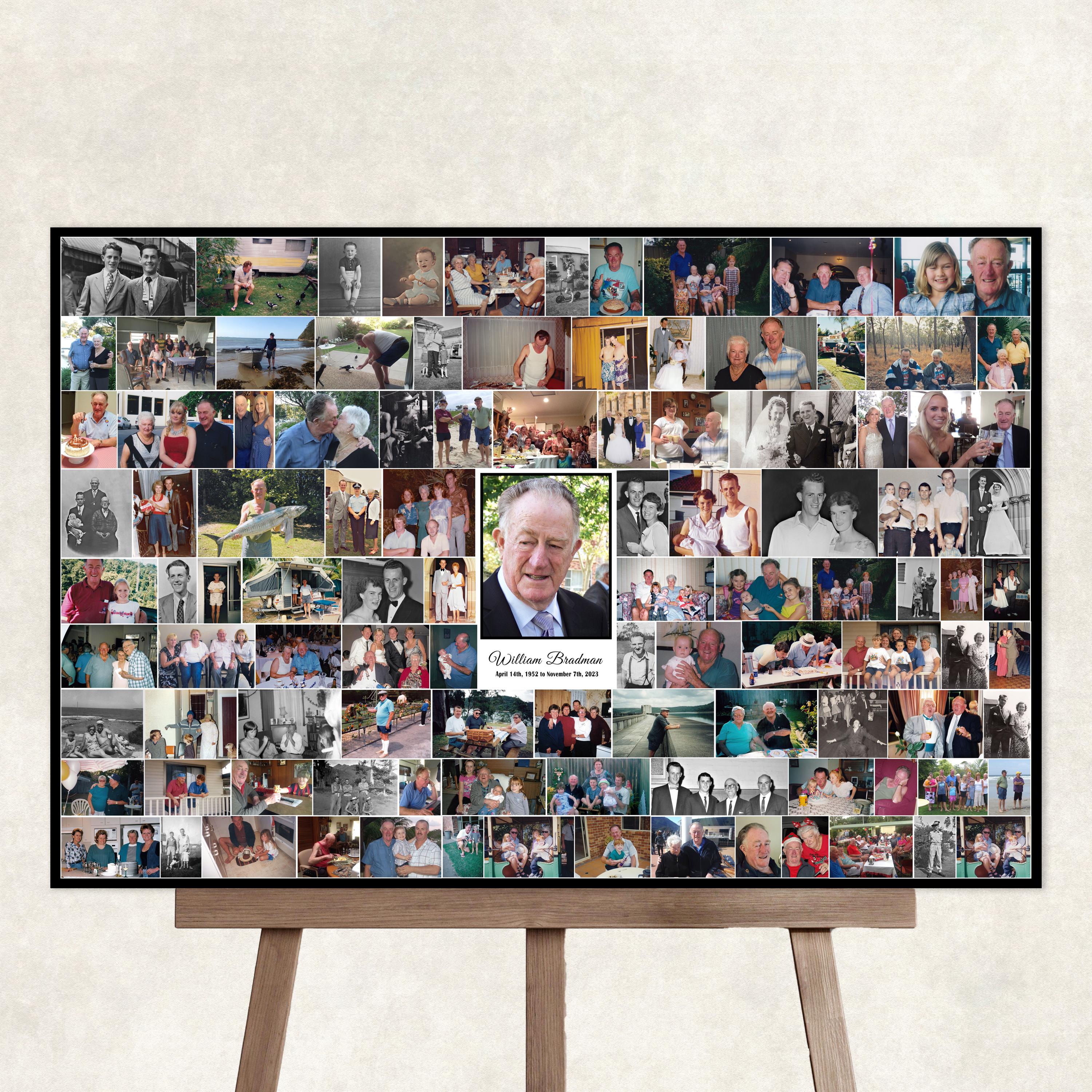 Funeral Memorial Photo Collage 105 Photos, Funeral Display, Celebrate ...