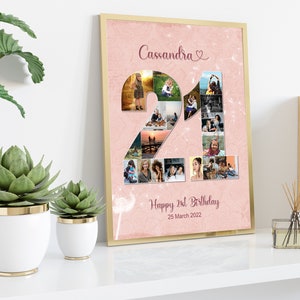 21st Birthday Personalised Photo Collage for Her, Custom 21st Birthday ...
