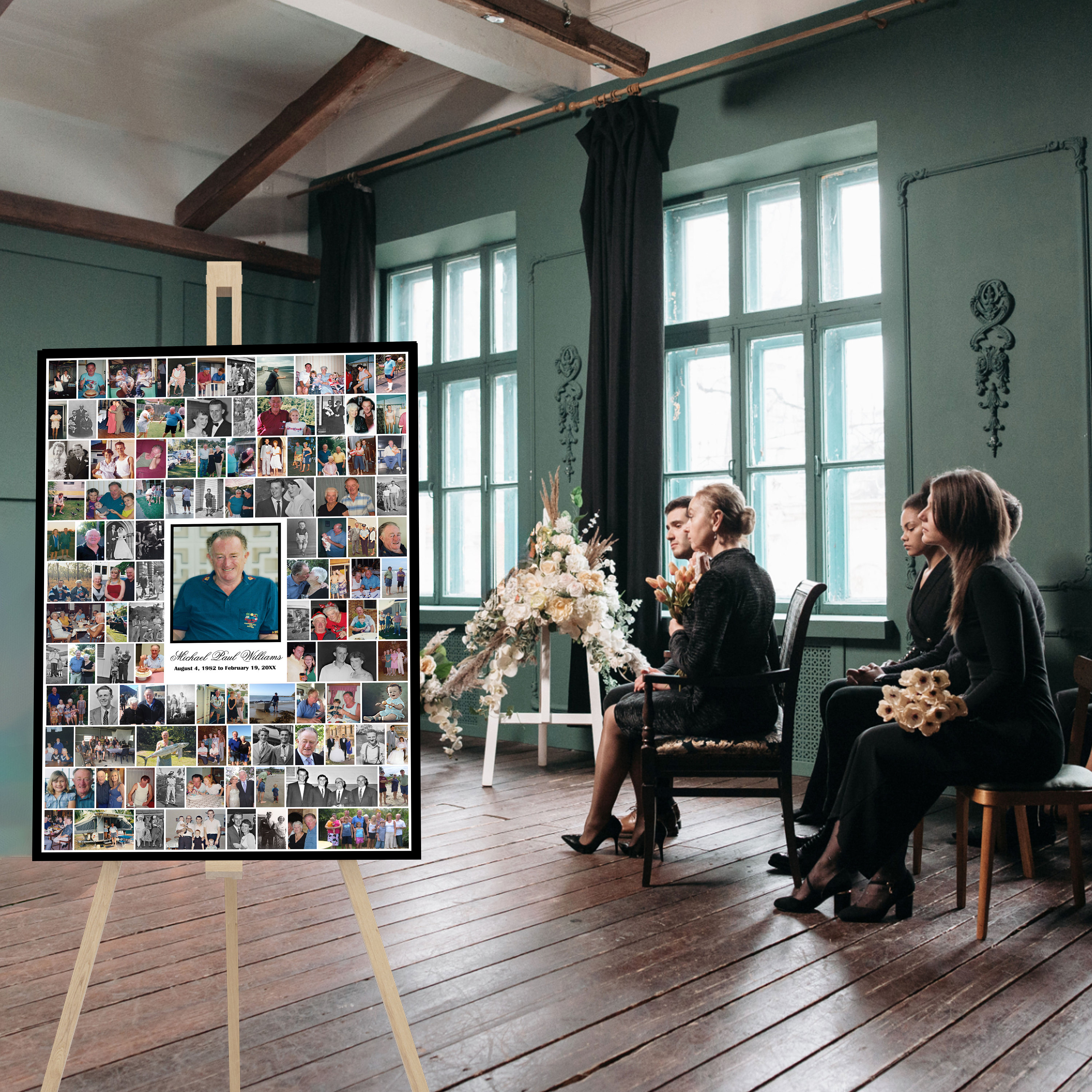 Funeral Photo Collage Board: Memorial Poster Display - Etsy
