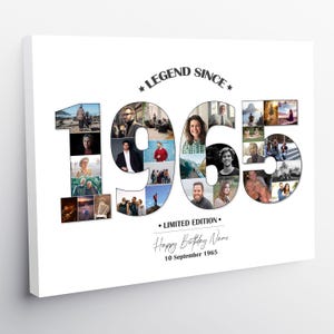 60th Birthday Photo Collage Gift: Legend Since 1965 - Etsy