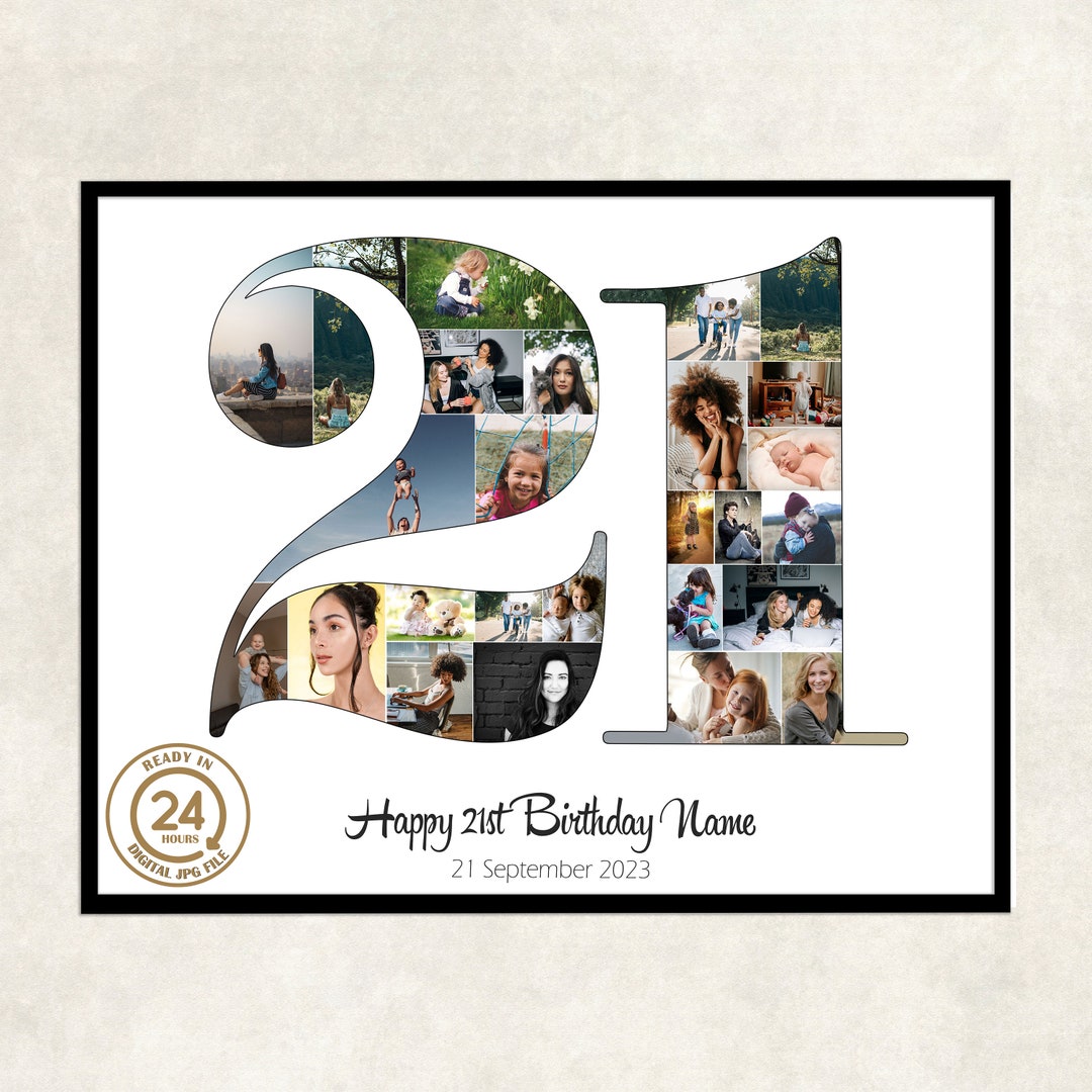21st Birthday Photo Collage Gift Idea 21st Birthday Party Decor Idea ...