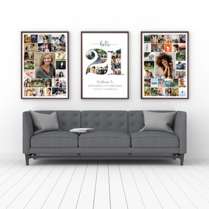 21st Birthday Photo Collage Welcome Signs 82 Photos, 21st Birthday ...