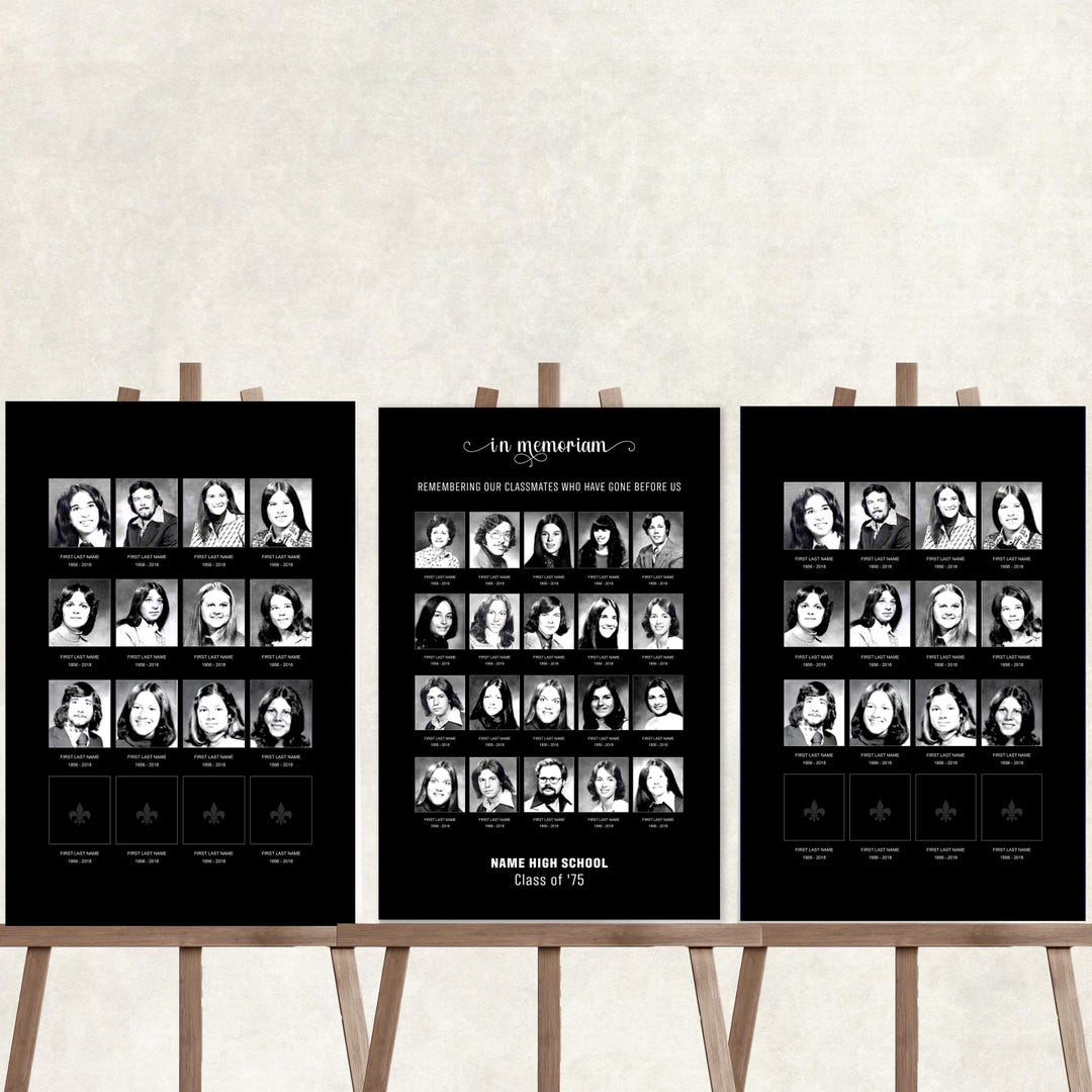 Class Reunion Memory Board: Class of 1975 in Memoriam - Etsy