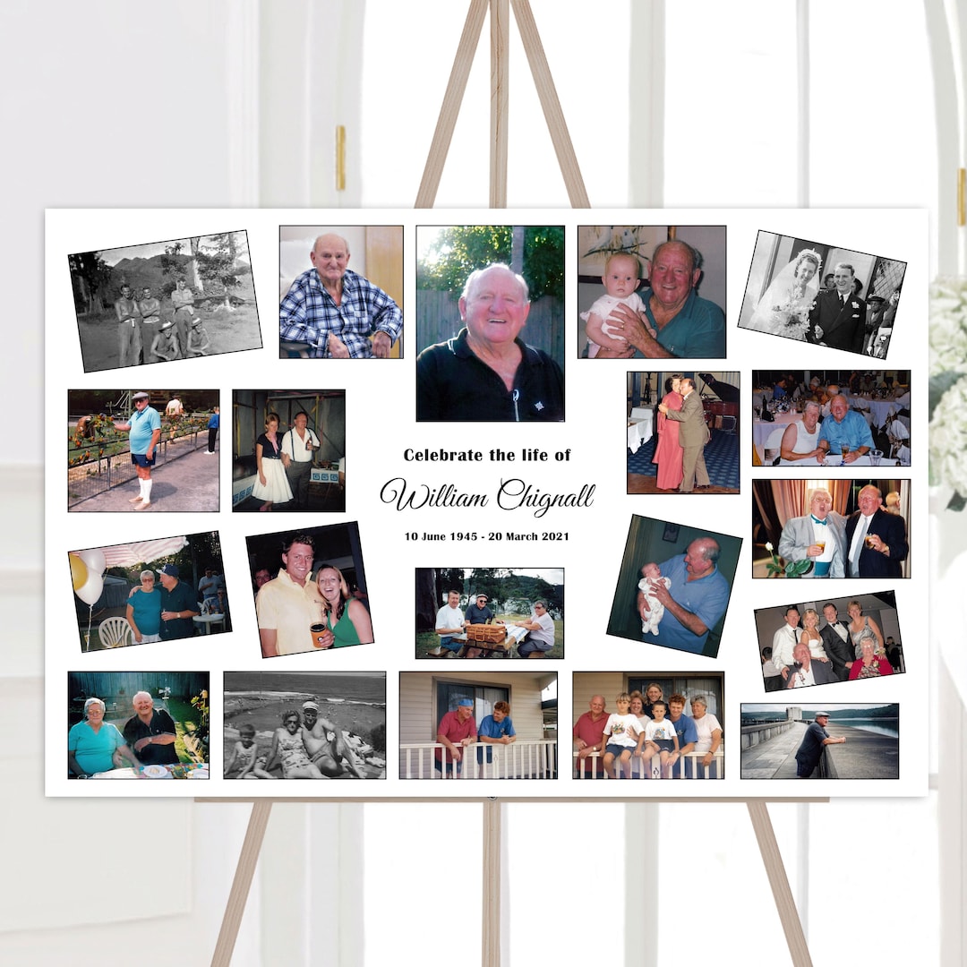 Funeral Memorial Board, Funeral Photo Collage, Funeral Display, Funeral ...