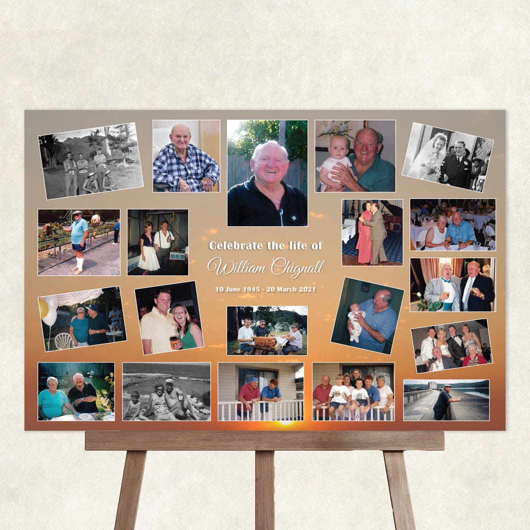 Funeral Display Ideas, Funeral Poster, Photo Collage for Funeral ...