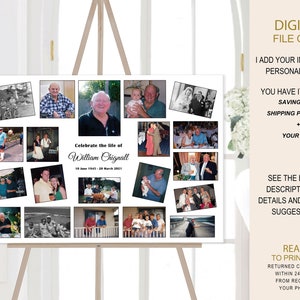 Funeral Memorial Board, Funeral Photo Collage, Funeral Display, Funeral ...