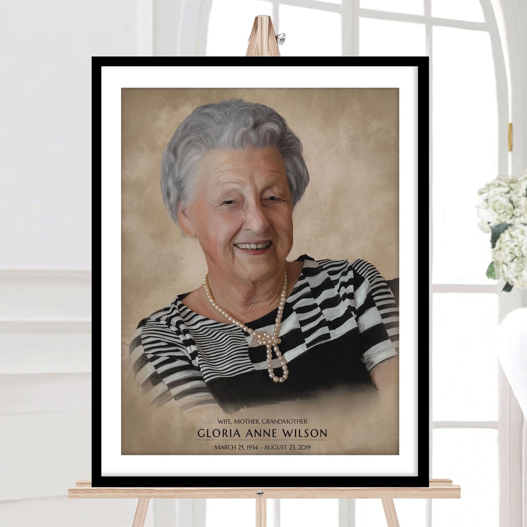 Custom Portrait Painting From Photo, Funeral Memorial Portrait Painting ...
