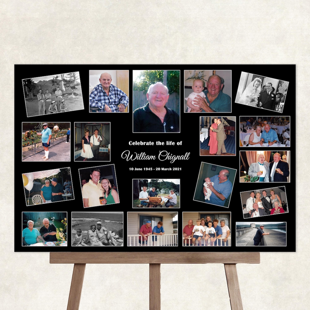 Funeral Memorial Photo Collage Memory Board: Welcome Sign for Funeral ...