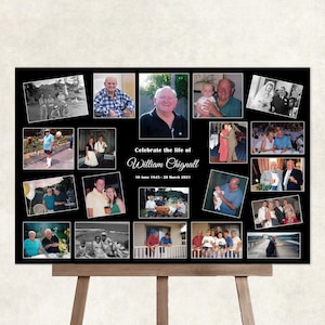 Funeral Memorial Photo Collage Memory Board: Welcome Sign for Funeral ...