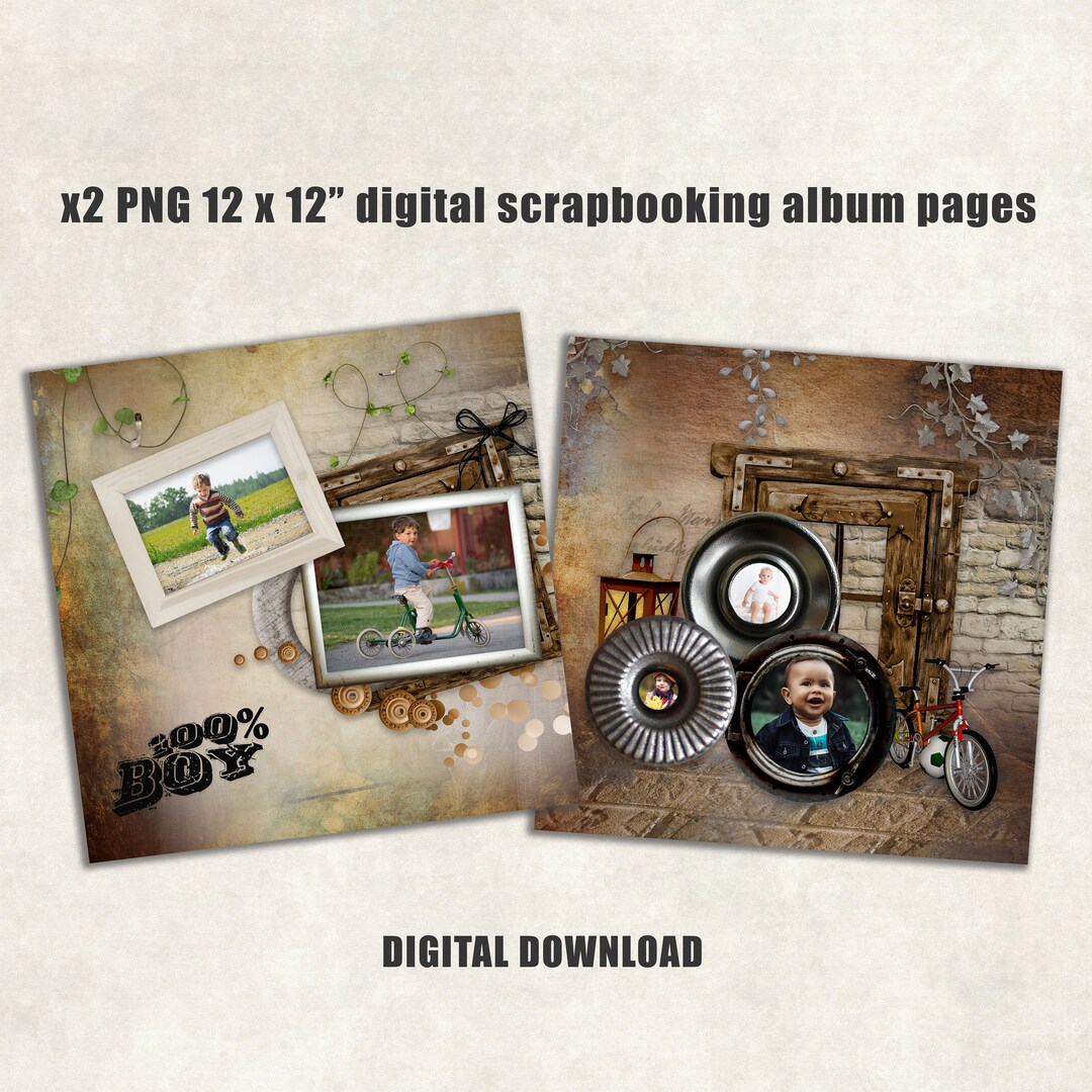 Digital Album Scrapbook Pages Templates Photo Album - Etsy