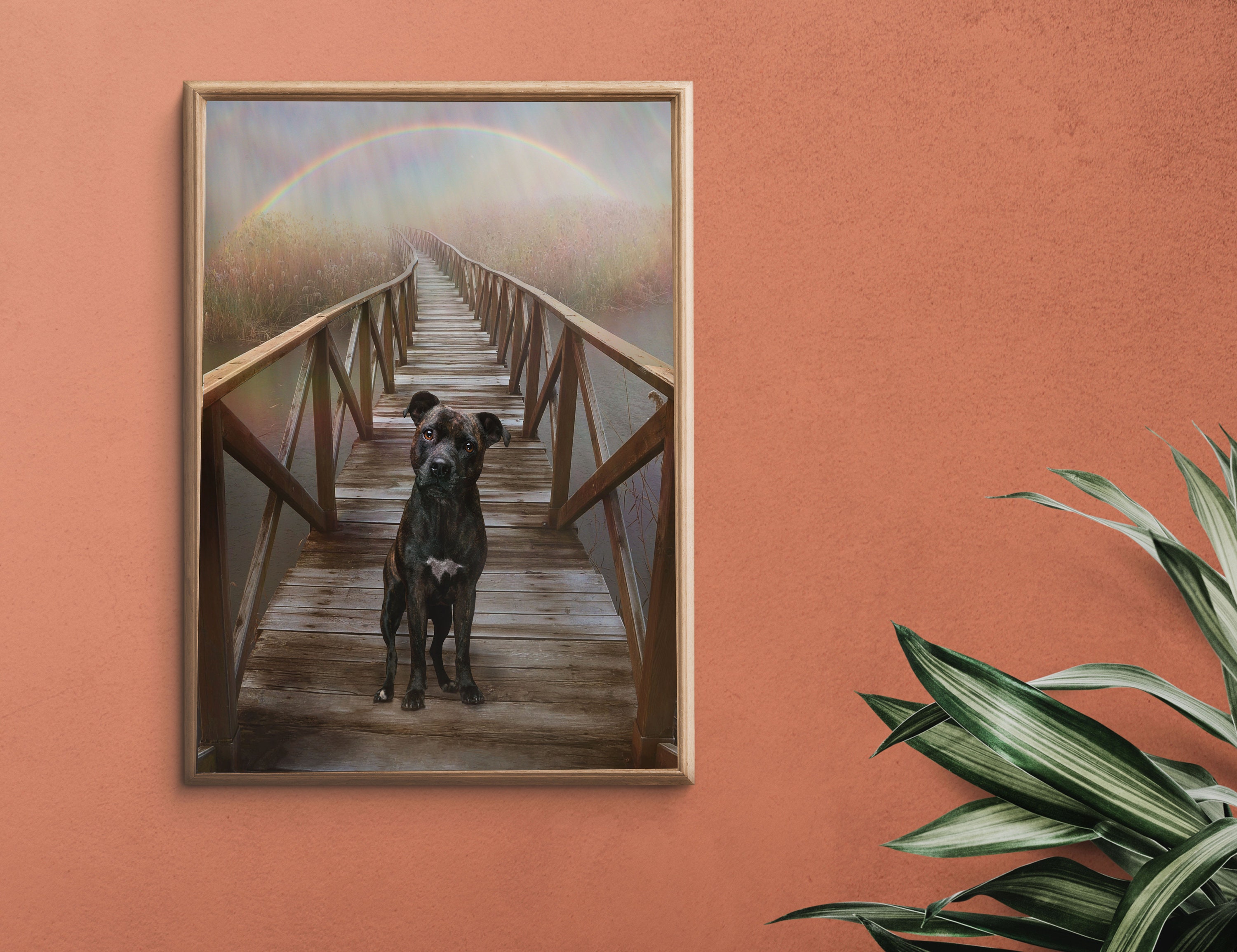 Dog Passed Over the Rainbow Bridge, Dog Lovers Loss, Memorial Gift Dog ...